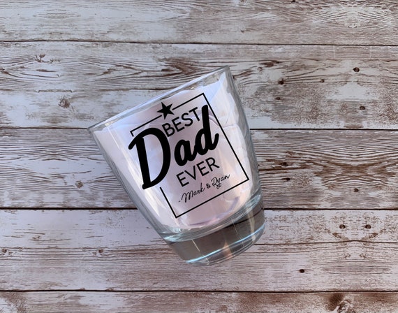 Best Dad Ever Whiskey Glass Customized Dad Scotch Glass Dad - Etsy