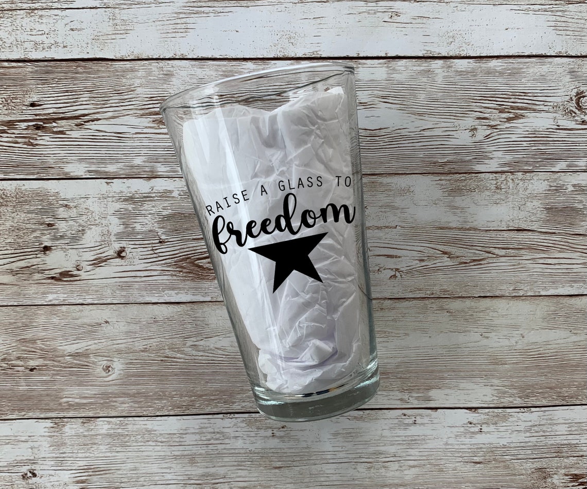 Raise A Glass to Freedom Pint Glass Hamilton Pint Glass | Etsy