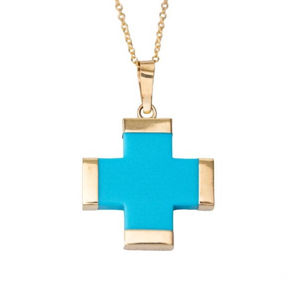 Turquoise Cross - Etsy