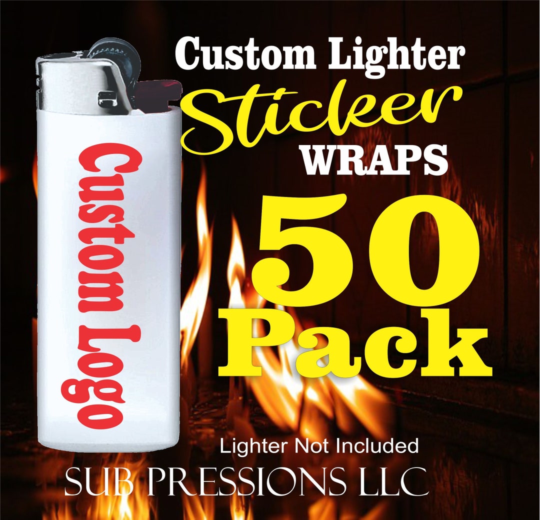 50pk Logo Lighter Sticker (fit Regular Size Bic Lighters) - Sub ...
