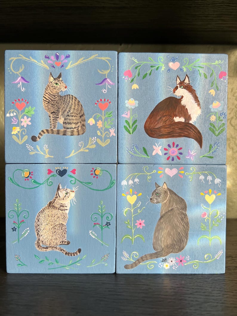 Custom Handpainted Pet Folk Art Portrait - Etsy