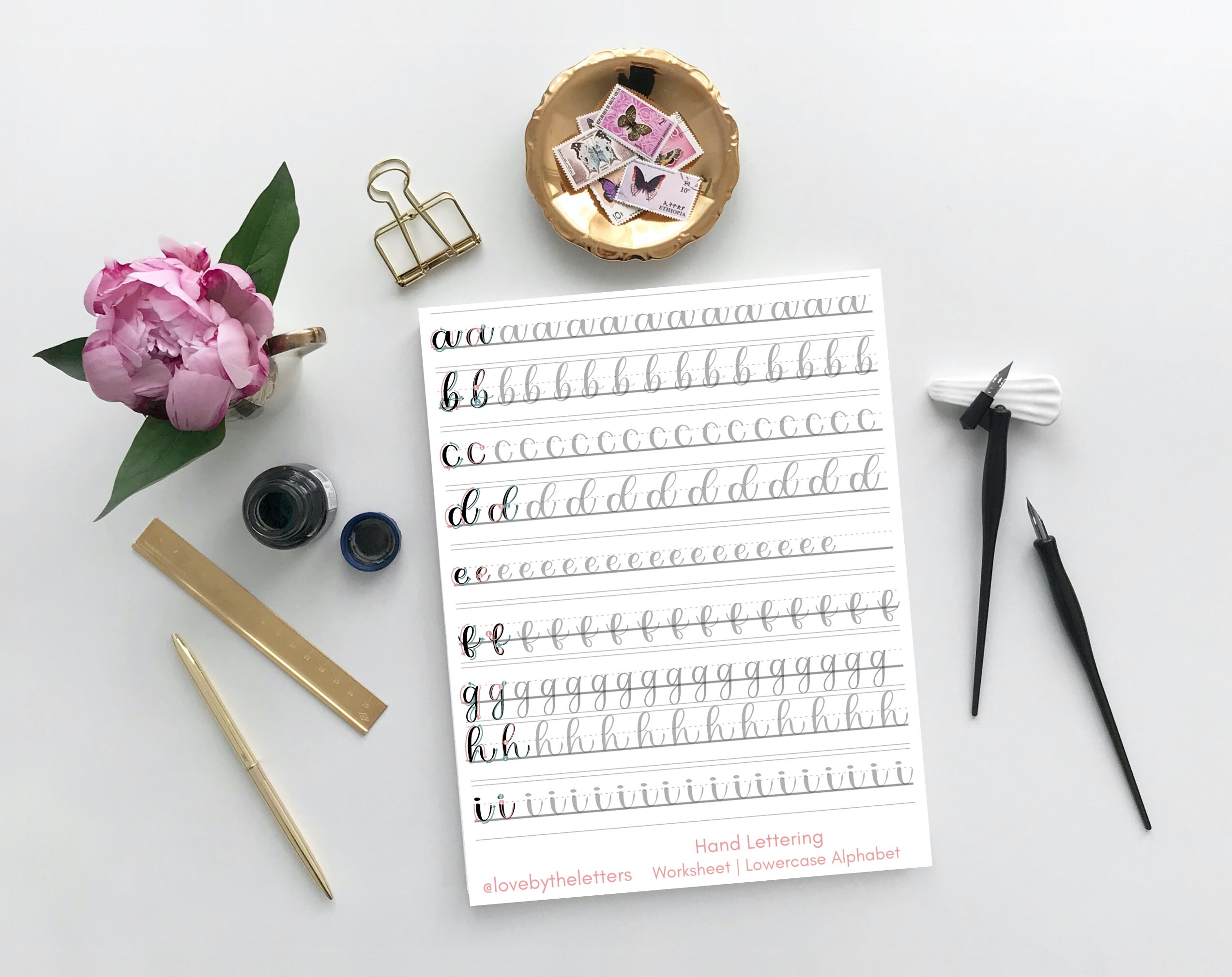 Printable Hand Lettering Practice Sheets Printable Hand - Etsy