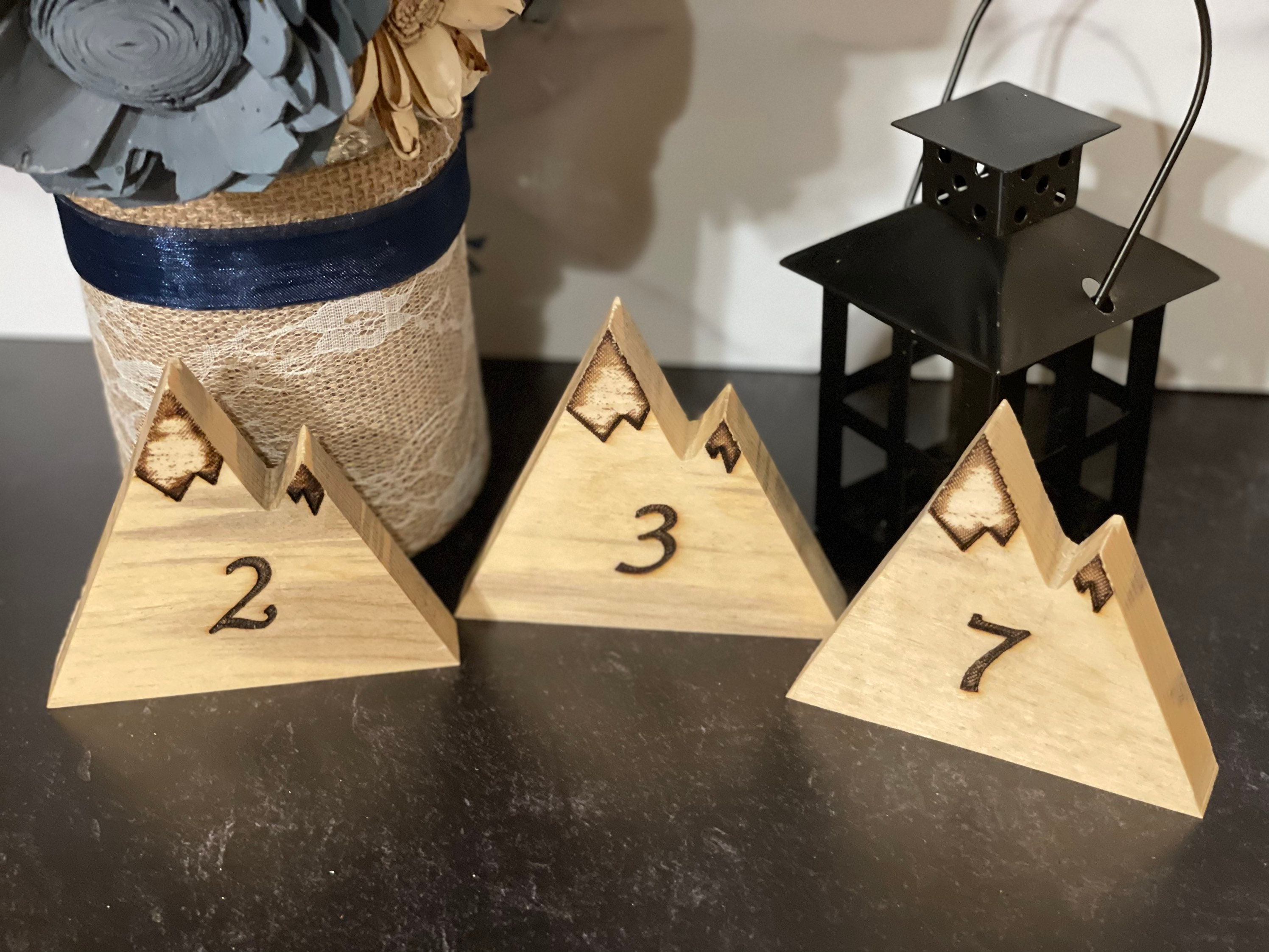 Custom Wood Mountain Table Numbers (5 Pack) - Etsy
