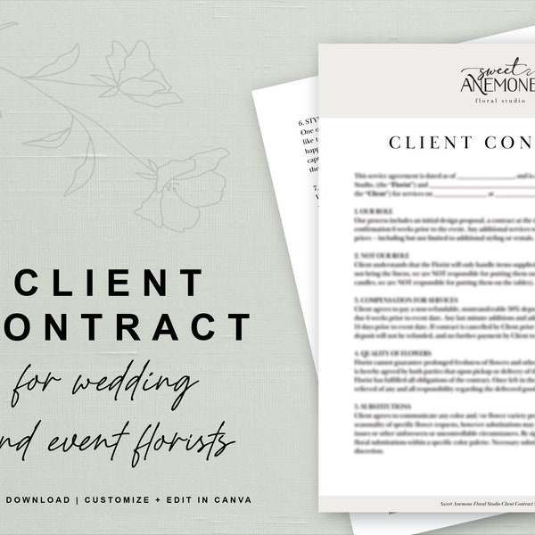 Event Florist Contract - Etsy