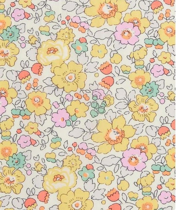 Liberty of London Print Fabric Betsy Yellow Liberty of London | Etsy