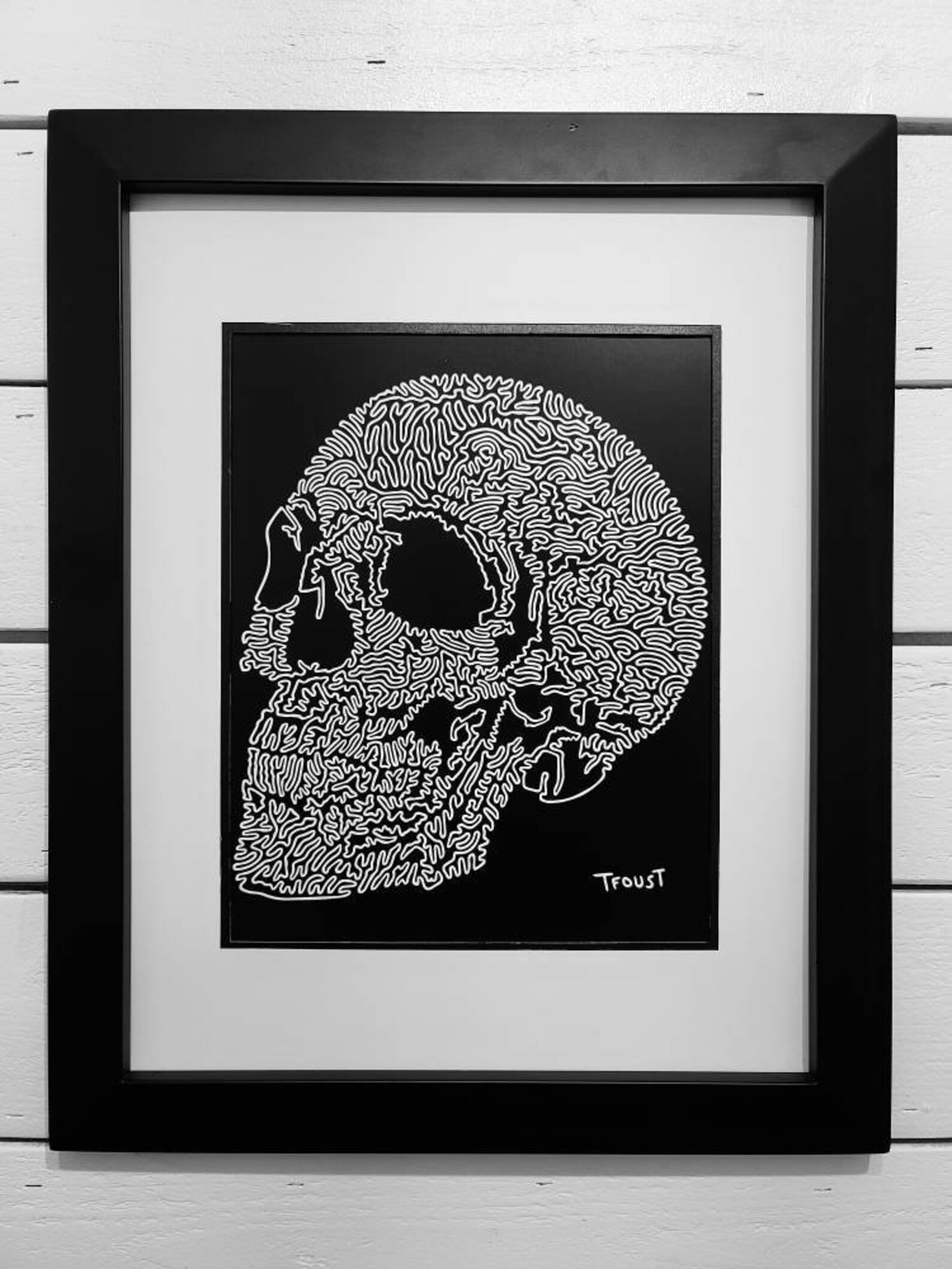 One Line Skull Drawing Print by Artist Tyler Foust - Etsy