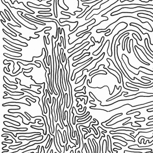 The Starry Night Using One Single Line - Etsy