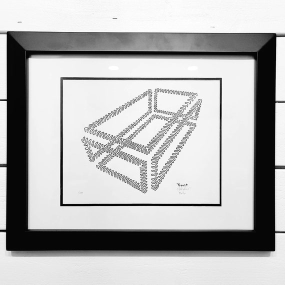 Non-Intersecting Single-Line Infinity Cube Drawing Numbered | Etsy France