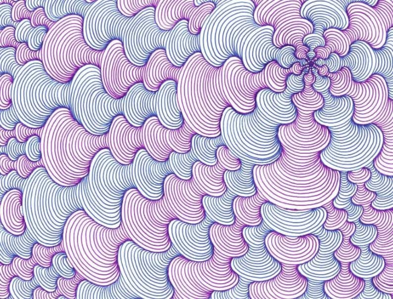 Purple and Blue Dream Abstract Line Art by Tfoust (Download Now) - Etsy