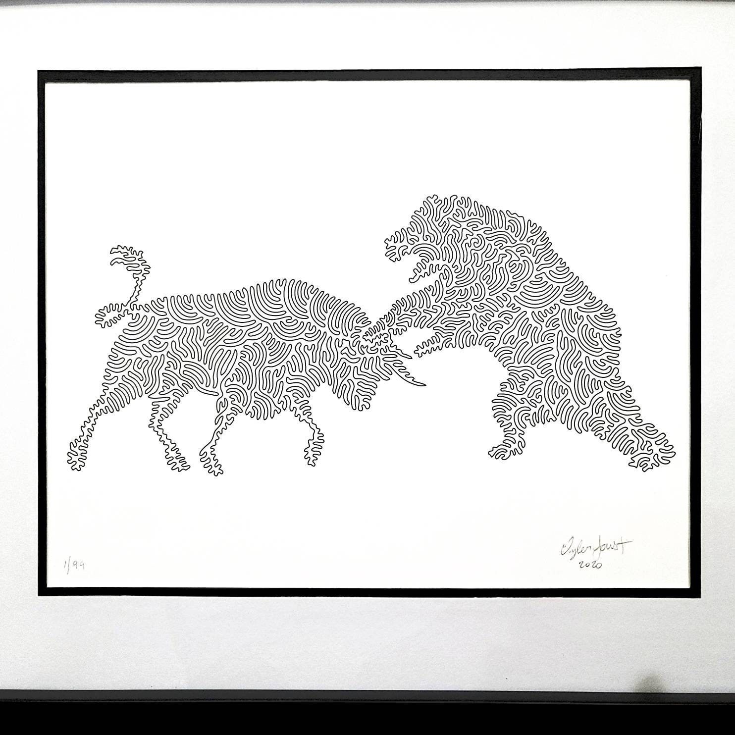 One Line Numbered and Signed Print of the Bull Vs - Etsy