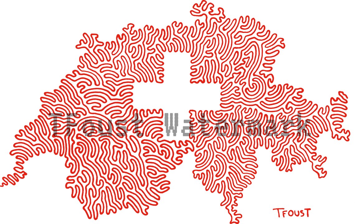 Switzerland One Line Drawing by Tfoust - Etsy