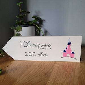 Miles to Disneyland Paris Disney Sign - Etsy