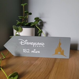 Miles to Disneyland Paris Disney Sign - Etsy
