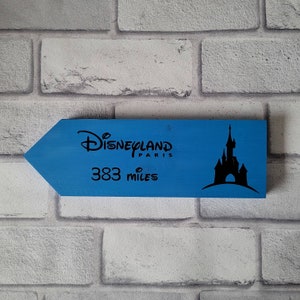 Miles to Disneyland Paris Disney Sign - Etsy