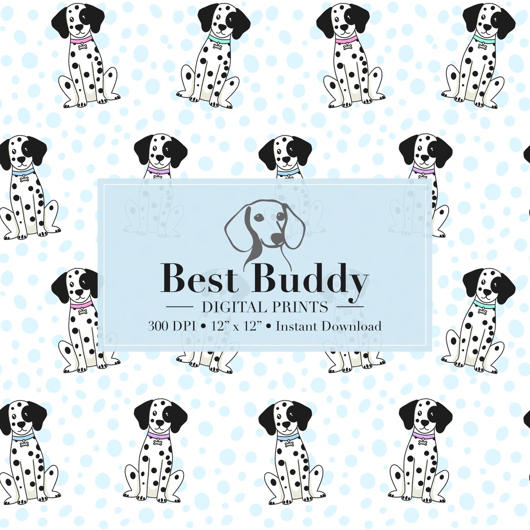 Dalmatians Seamless Pattern Hand-drawn PNG Download Digital Paper ...