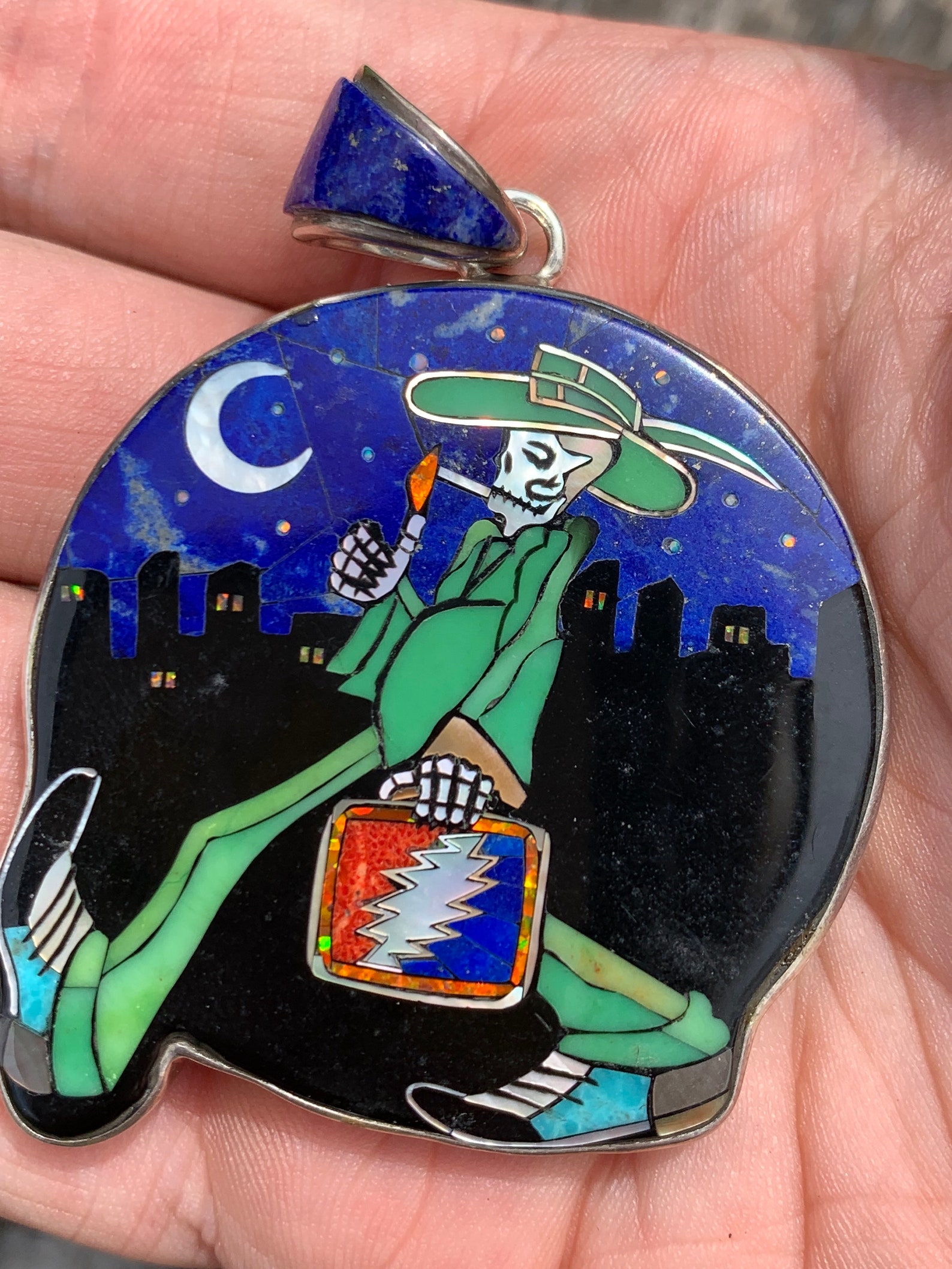Grateful Dead Doo-dah Man Sterling Silver/inlay Pendant by - Etsy