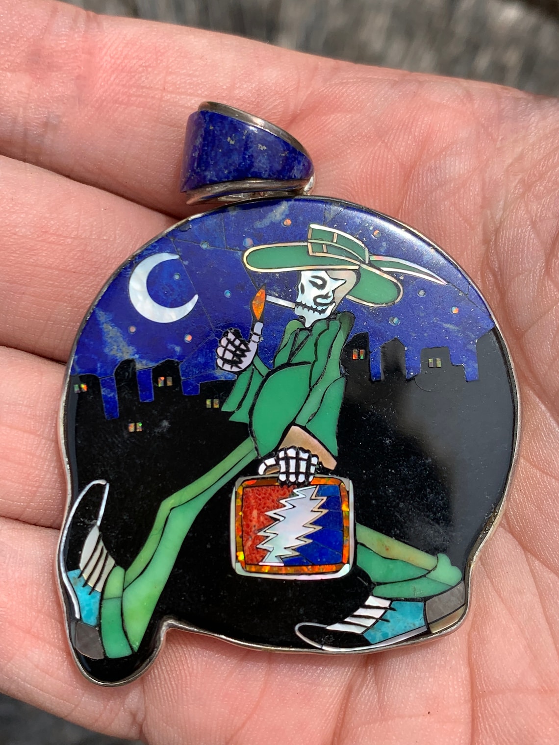 Grateful Dead Doo-Dah Man Sterling Silver/Inlay Pendant by | Etsy