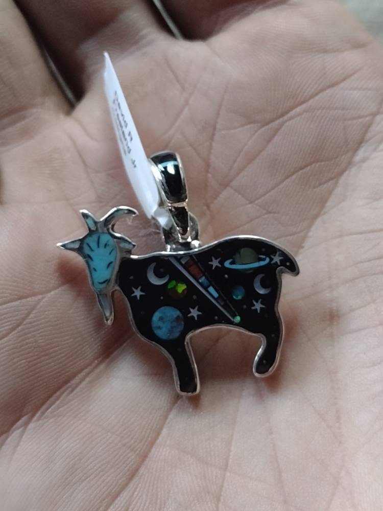 Billy Strings Space Goat Inlay Sterling Silver Handmade - Etsy