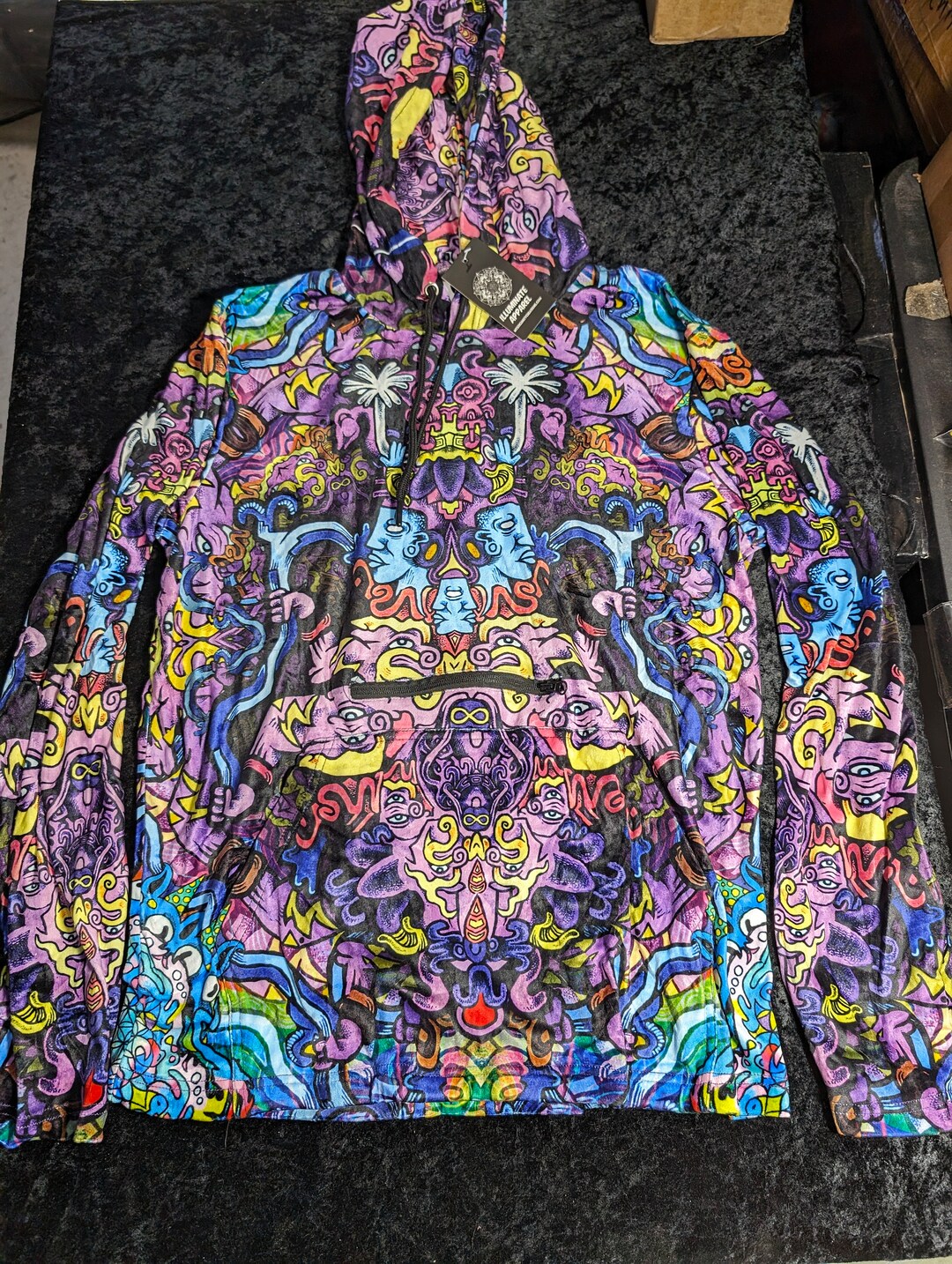 3d Print Psychedelic Artwork by Illuminate Crushed Velvet Shirt Hoodie ...