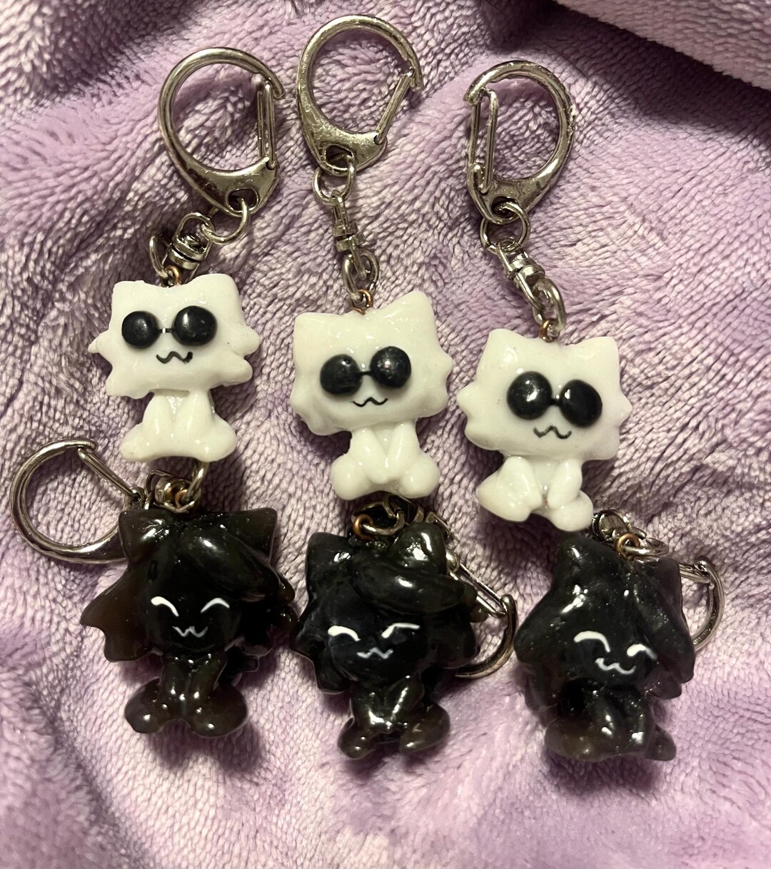 Satoru Gojo and Suguru Geto Cat Clay Keychains - Etsy