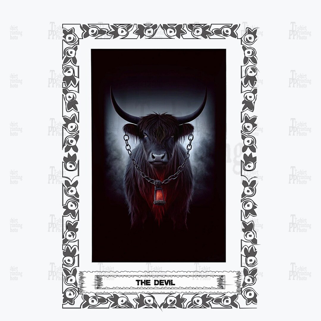 Highland Cow Moon Tarot Card PNG: Mystical Digital Download - Etsy