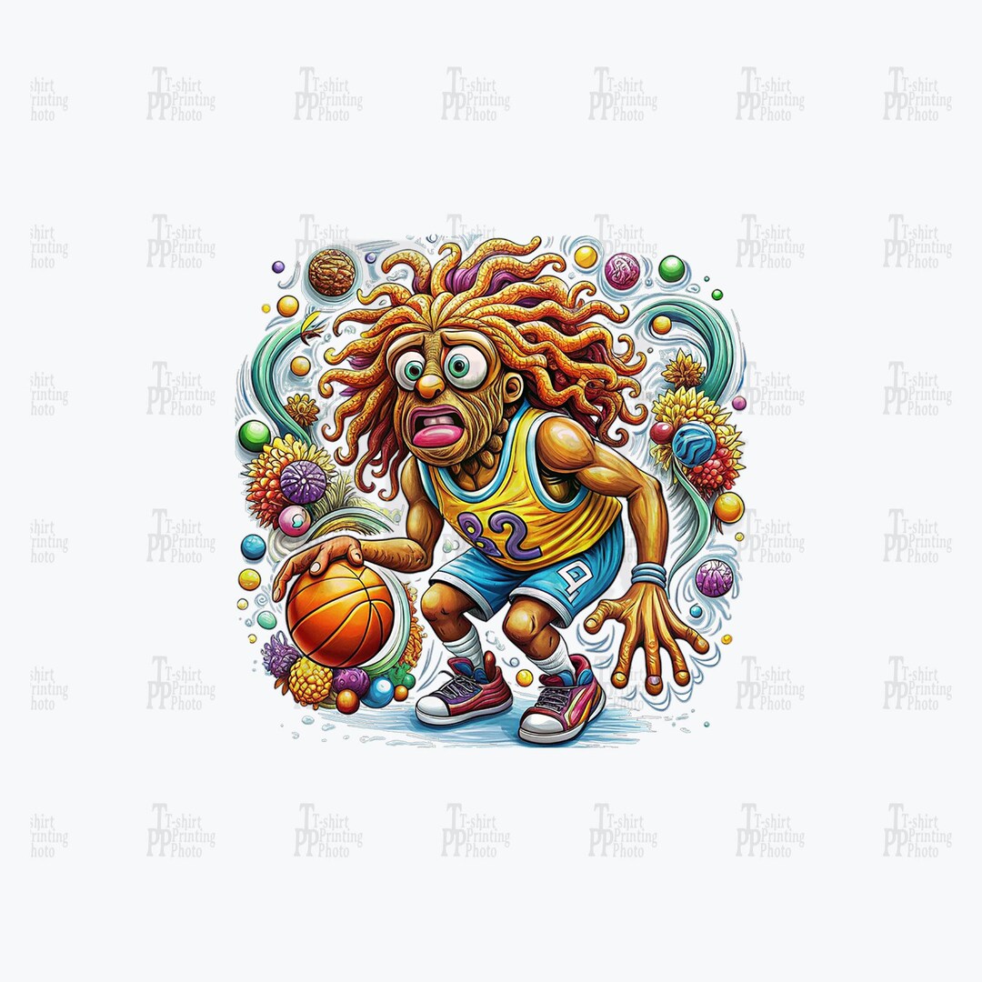 Quirky Basketball Player Illustration Vibrant Doodle Art for Sports ...