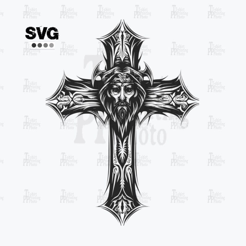Ornate Christian Cross SVG PNG: Faith-based Graphic (digital Download ...