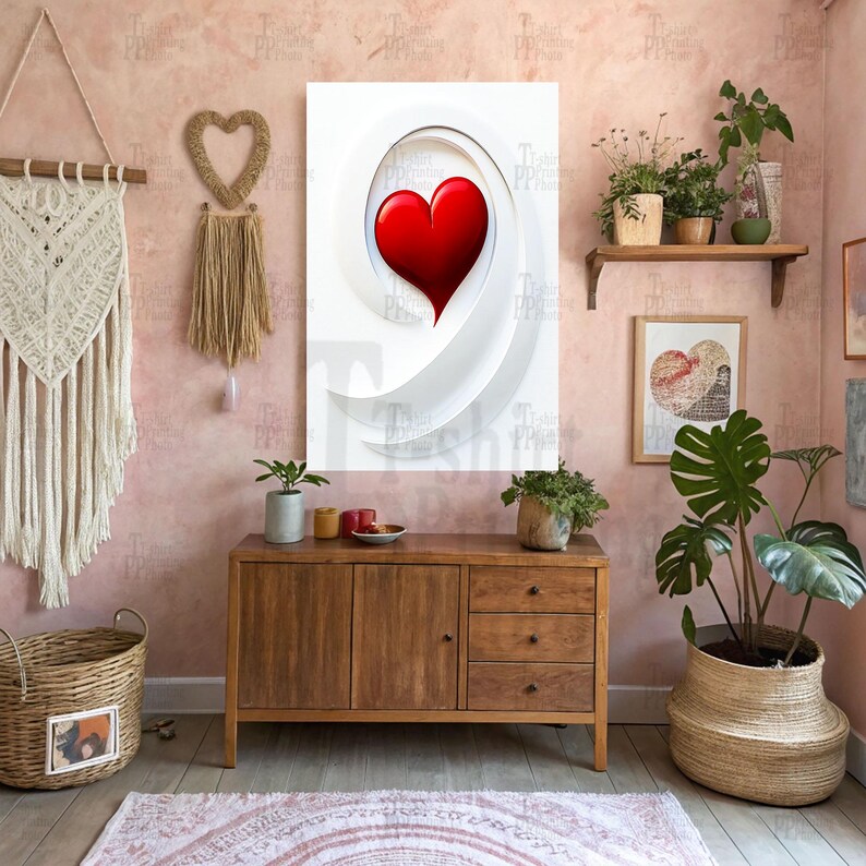 Charming Red Hearts for Your Wall Perfect Valentine's Day Decor Red ...