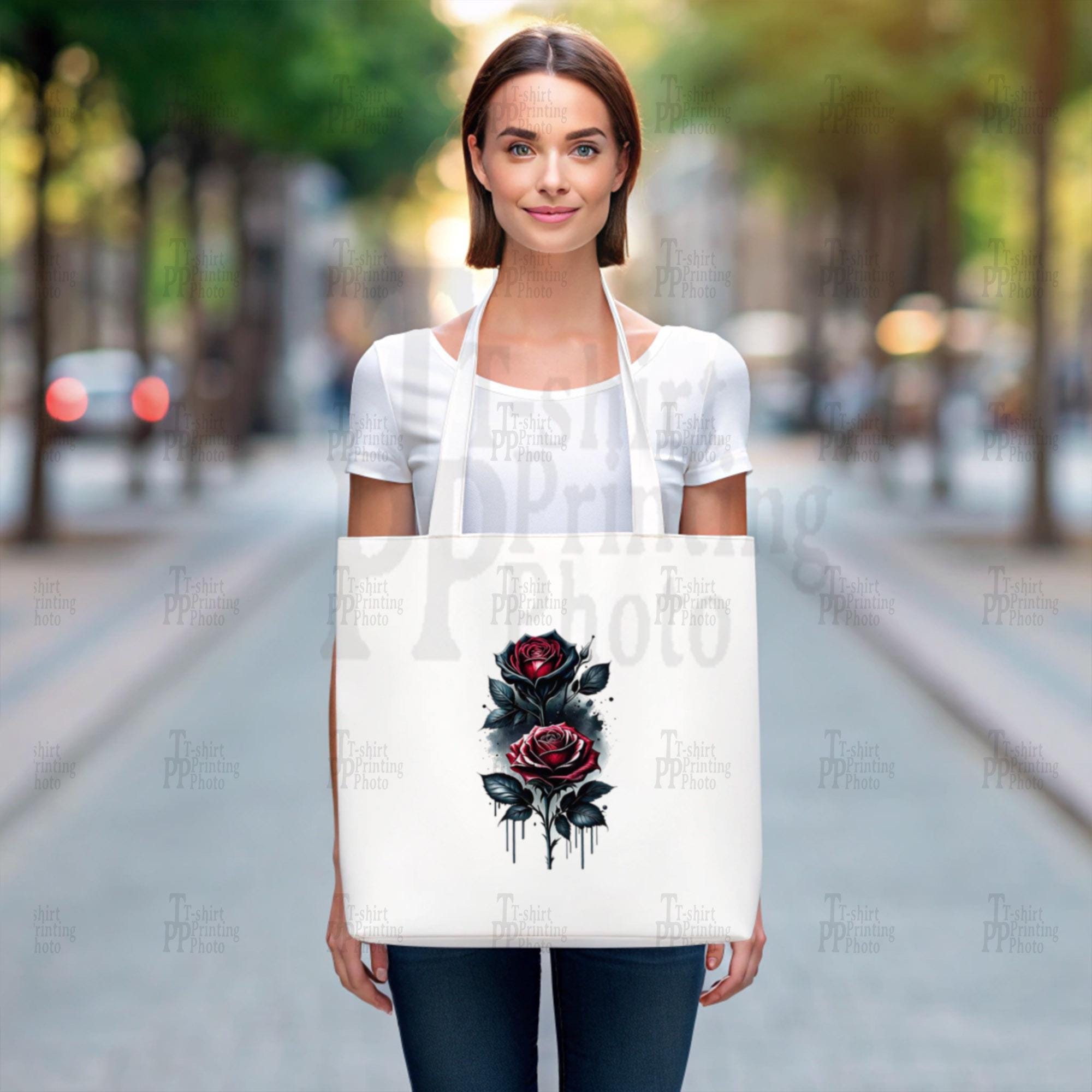 Dripping Black and Red Rose Art Print Gothic Floral Watercolor Tattoo ...