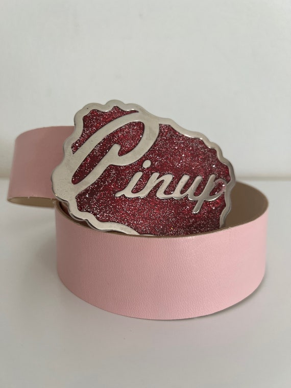 Pin Up Pink Retro Sixties style belt '90 vintage - Gem