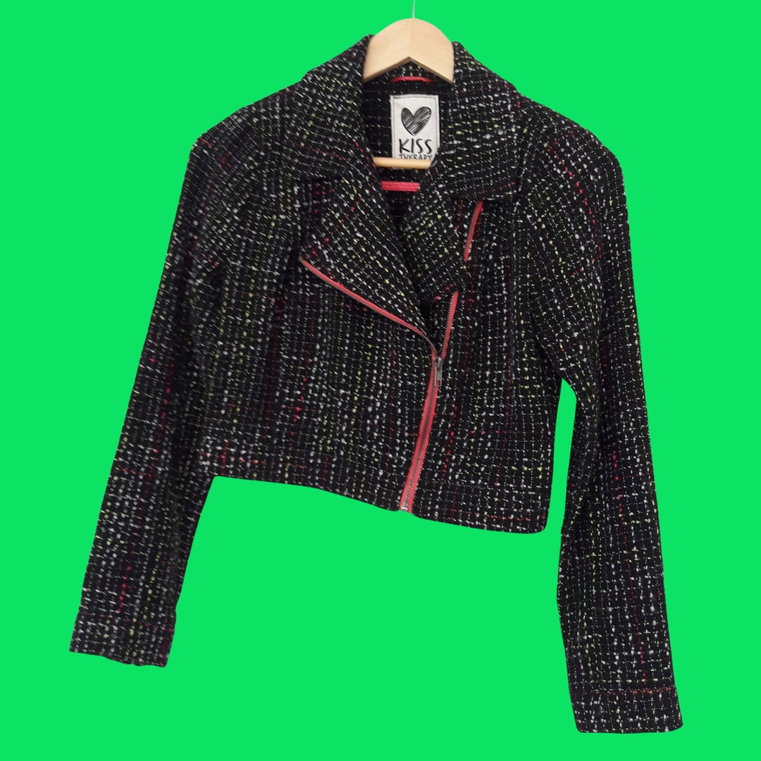 Punk Rock Biker Tweed Jacket 80s - Etsy