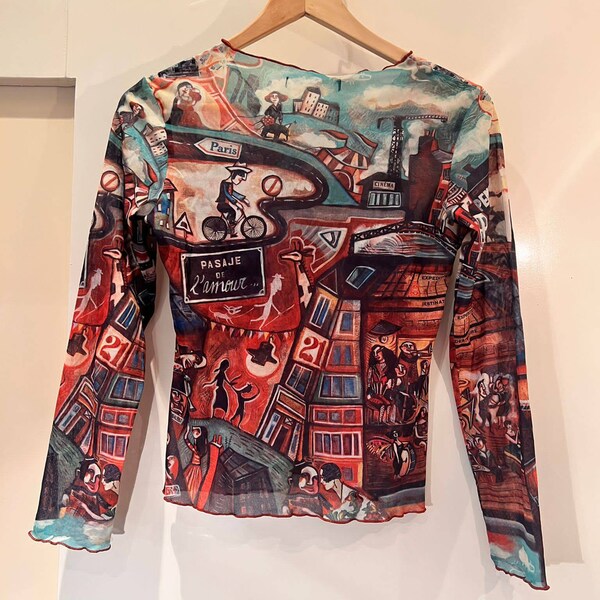 Mesh Printed Top - Etsy