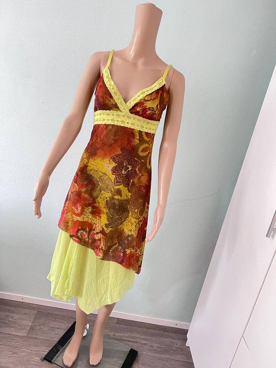 Amazing Abstract Rare Art graphic fabric Mesh Dress v… - Gem