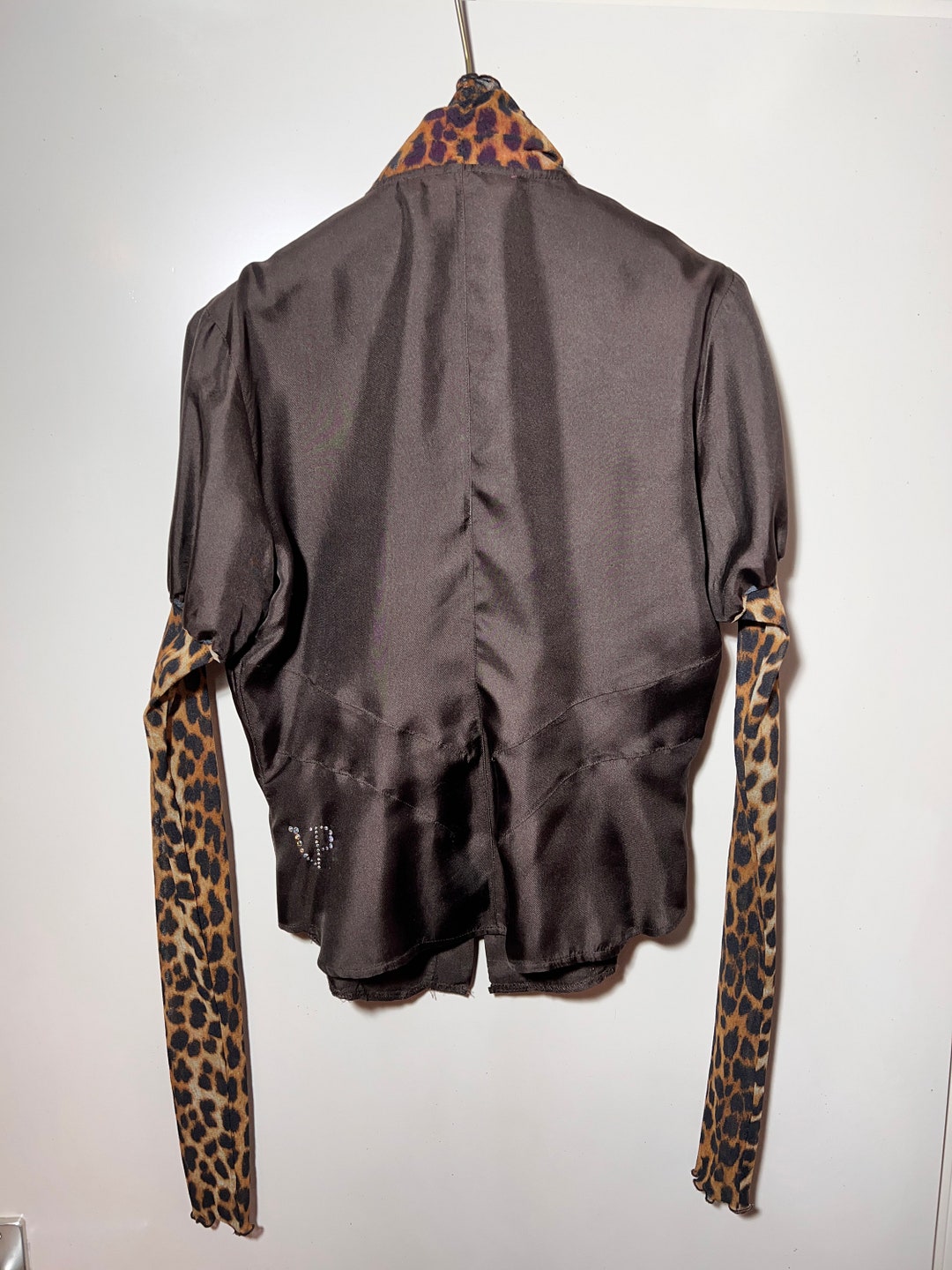Voyage Passion Vintage Rare Silk Blouse With Mesh Animal Print Details ...