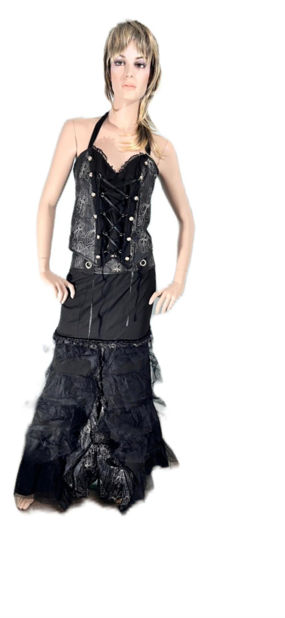 Vintage Victorian Western Ladies Costume Set Long Ruffle Skirt and ...
