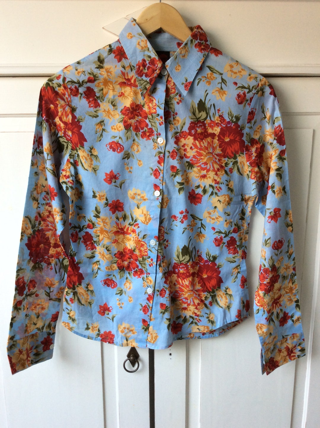 Amazing Full Color Mood Graphic Paisley Print Shirt With Flowers 2YK ...