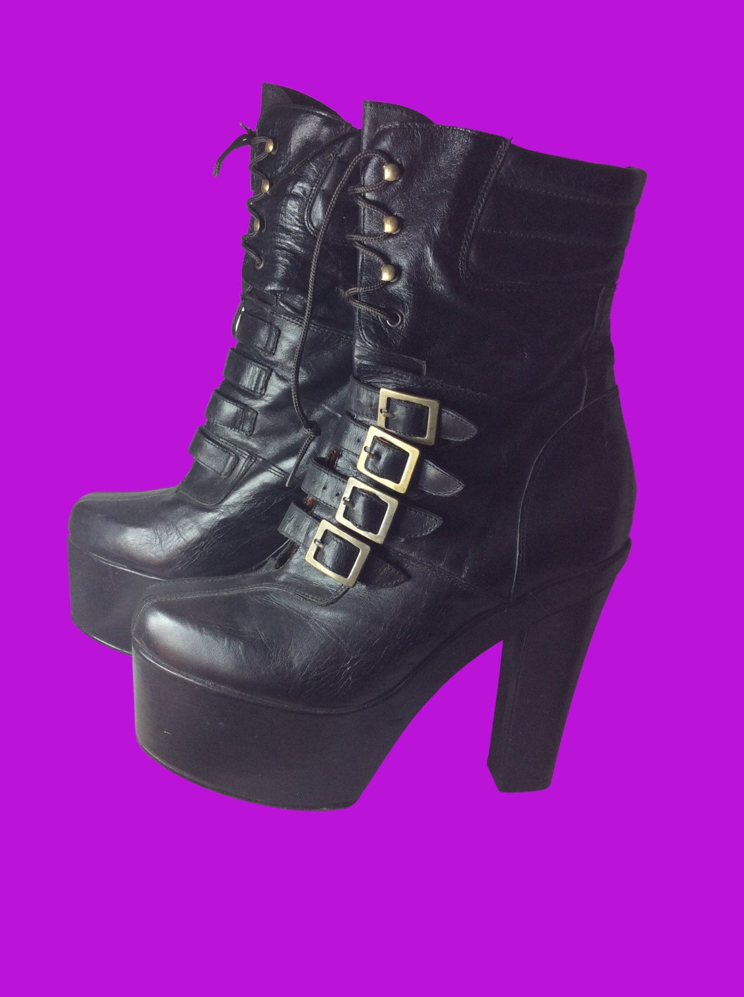 Awesome EL DANTES Vintage Handmade Platform High Heels Boots *hard to ...