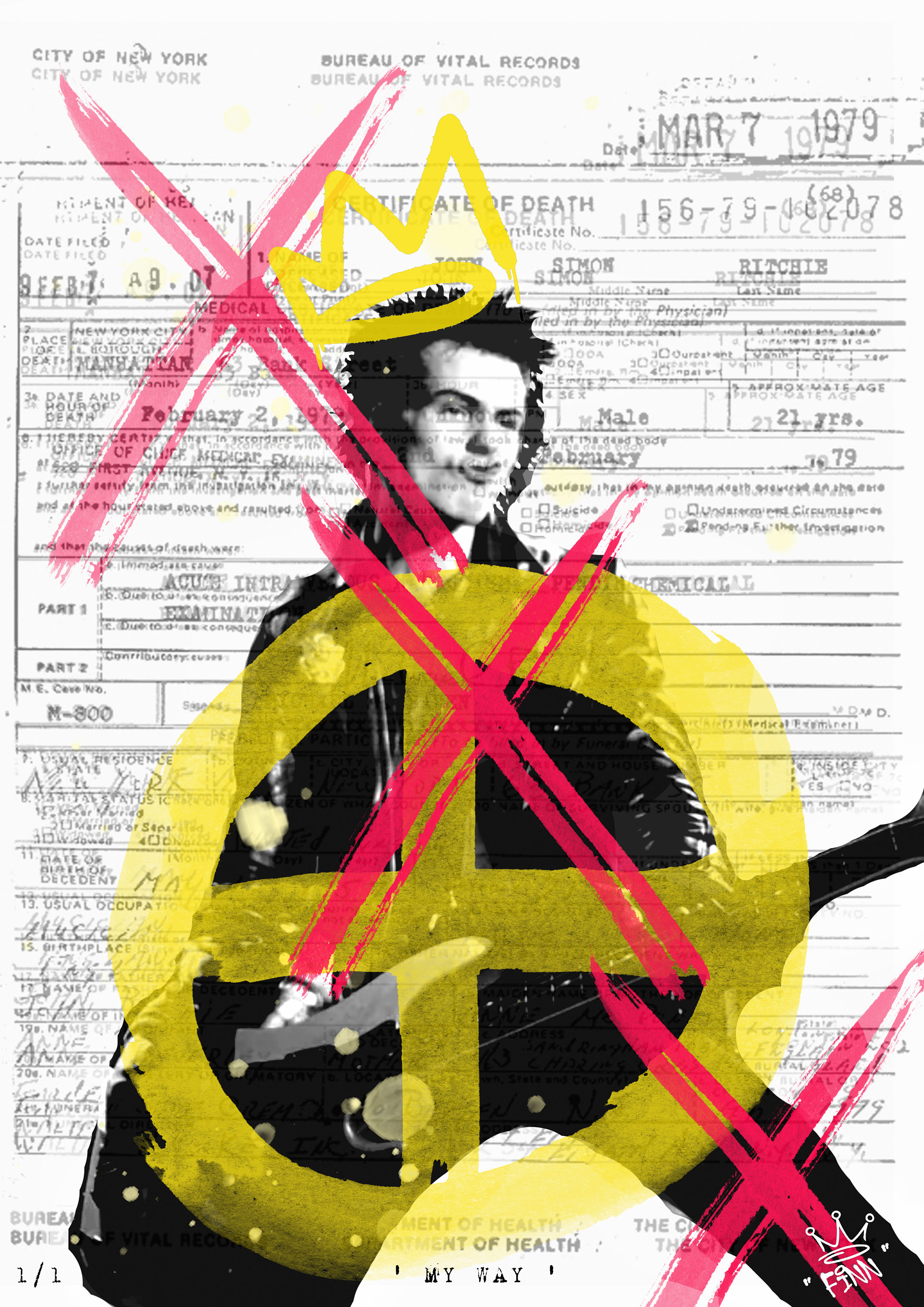 My Way - Sid Vicious - Death Certificate - Etsy