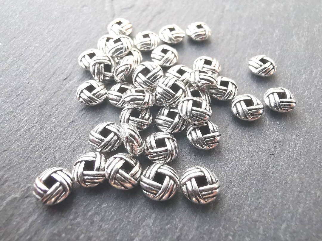 Spacer Beads, Tibetan Style Separators in Antique Silver Alloy 6mm ...