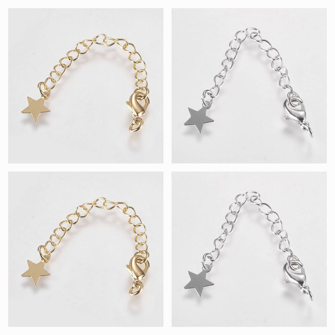 Chain Extension With Star in 18k Gold Plated and 950 Platinum Plated ...