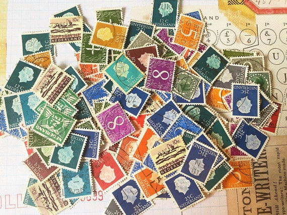 mixed set Vintage Dutch Postage Stamps Art & Collectibles Postage ...