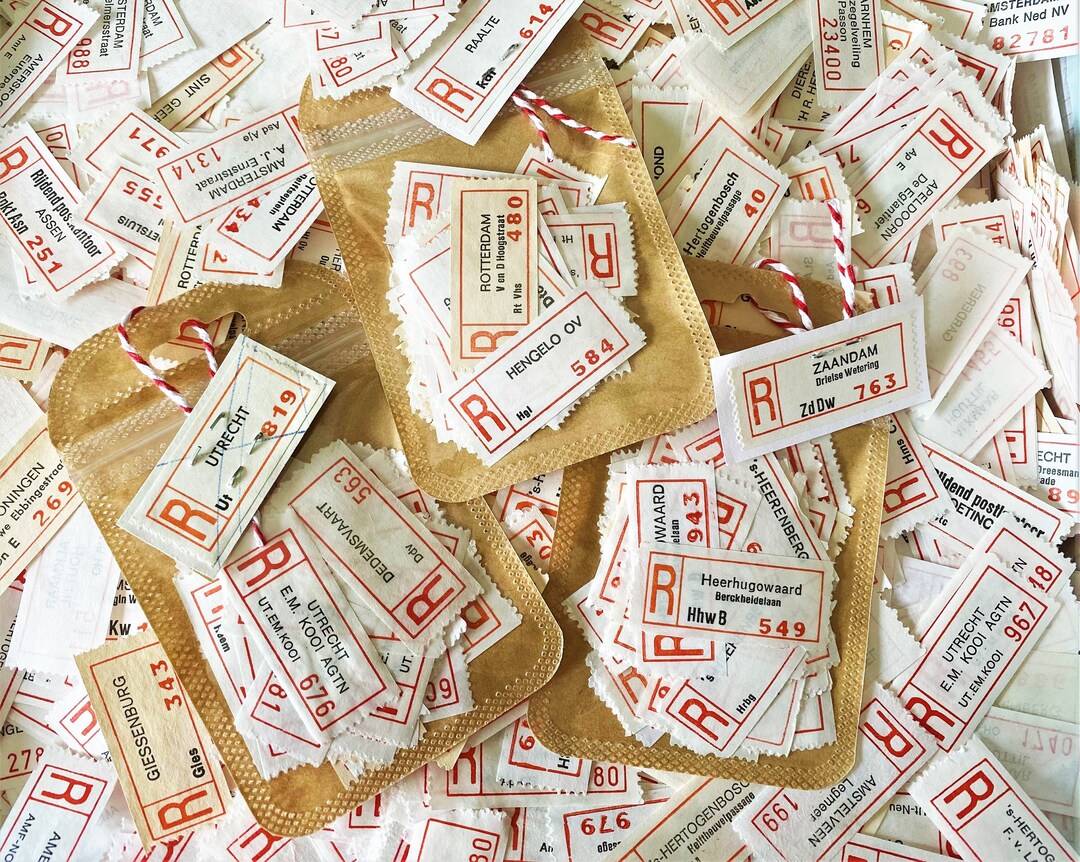 Vintage Registered Postage Labels 50 Items for travel Junk Journal ...