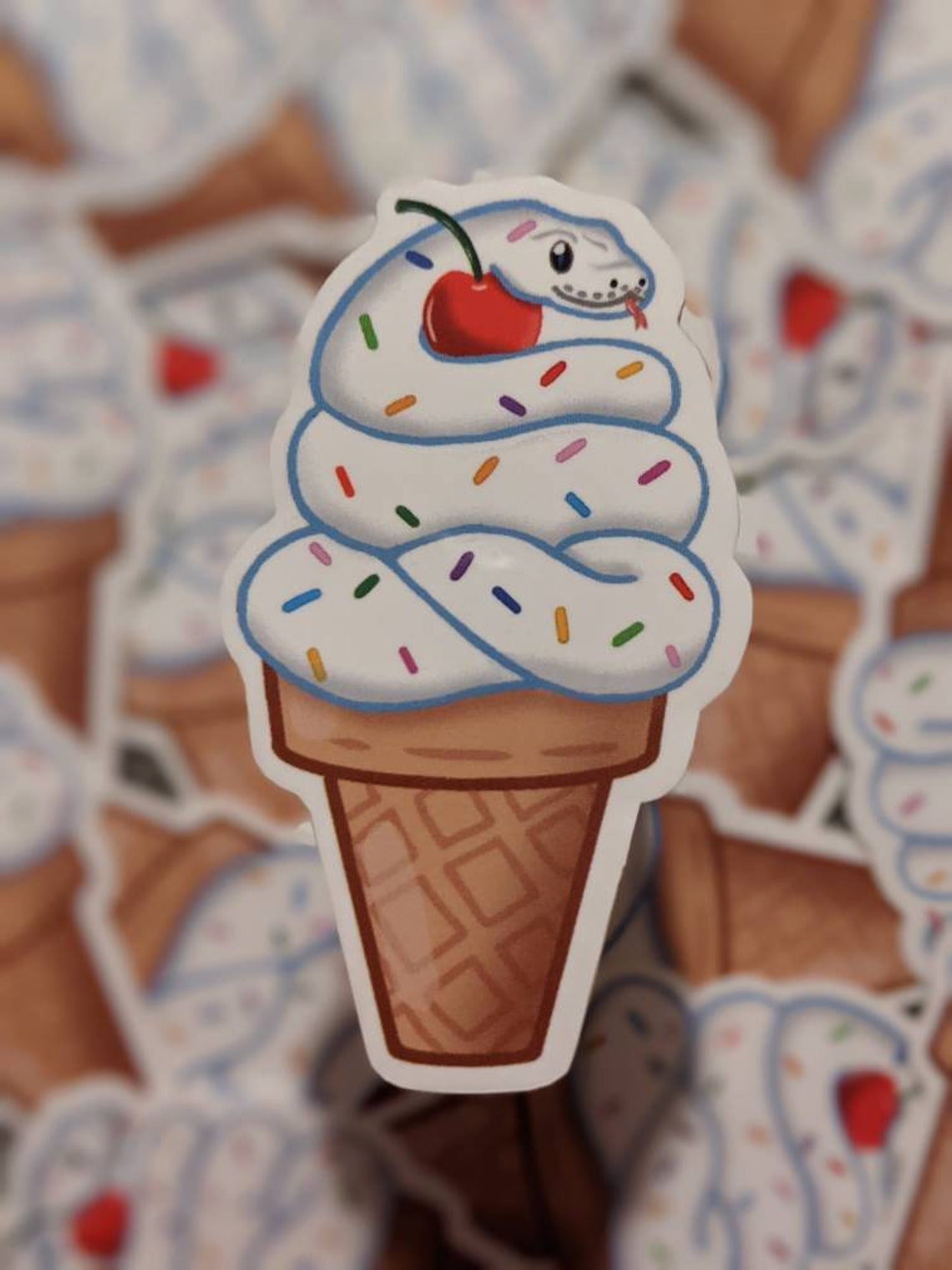 Snake Sticker Ice Cream Sticker Animal Sticker Food - Etsy