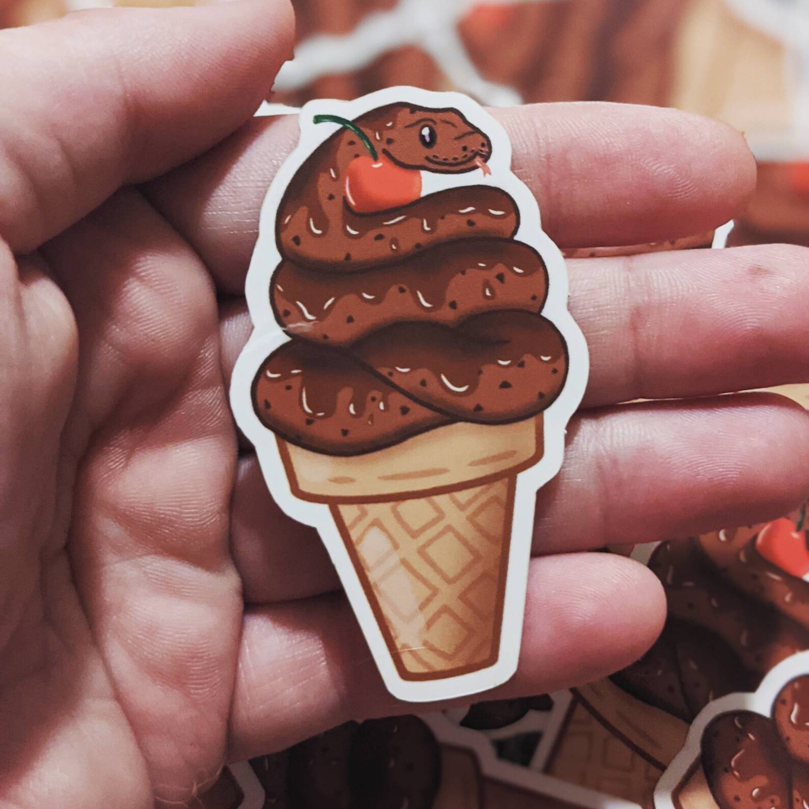 Snake Sticker Ice Cream Sticker Animal Sticker Food - Etsy