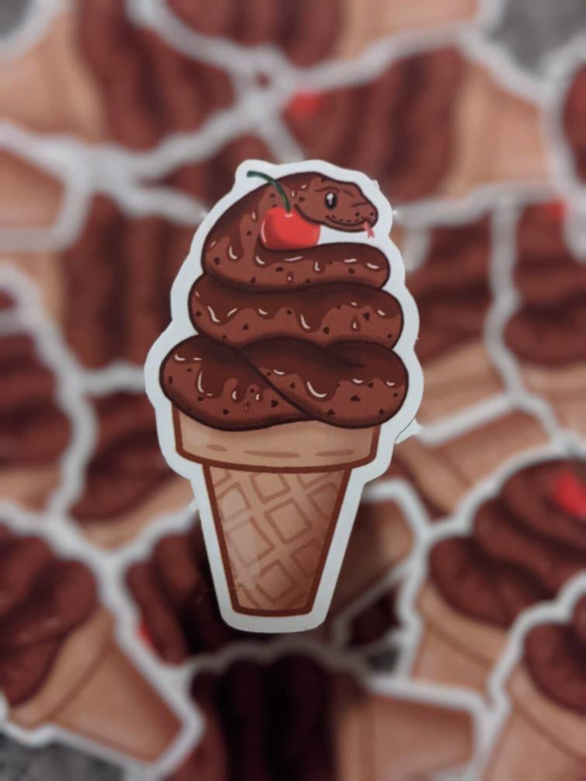 Snake Sticker Ice Cream Sticker Animal Sticker Food - Etsy
