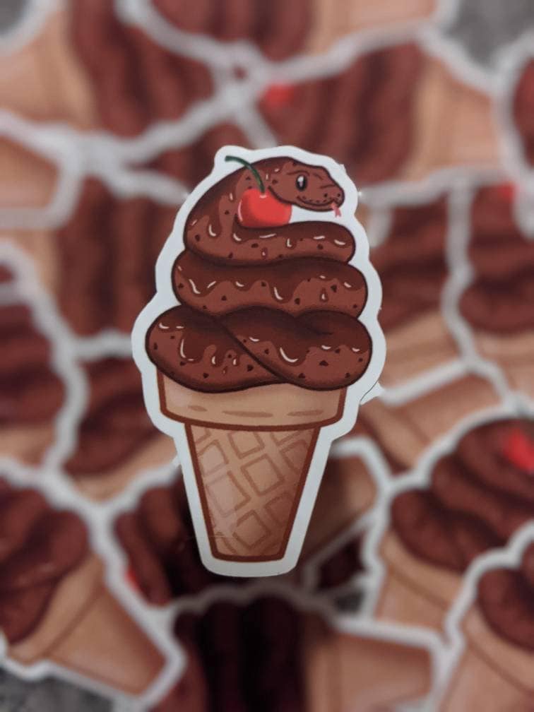 Snake Sticker Ice Cream Sticker Animal Sticker Food - Etsy