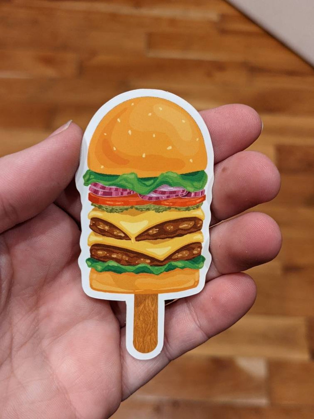 Burger Pop Sticker | Food Sticker | Cute Sticker | Kawaii Sticker ...