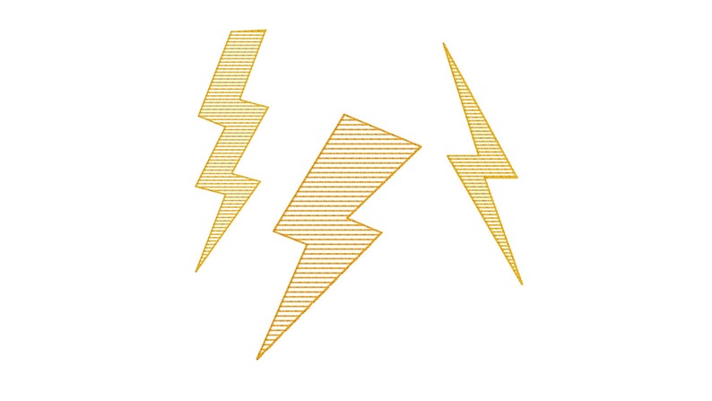Machine Embroidery Lightning Bolt Collection Instant Download | Etsy