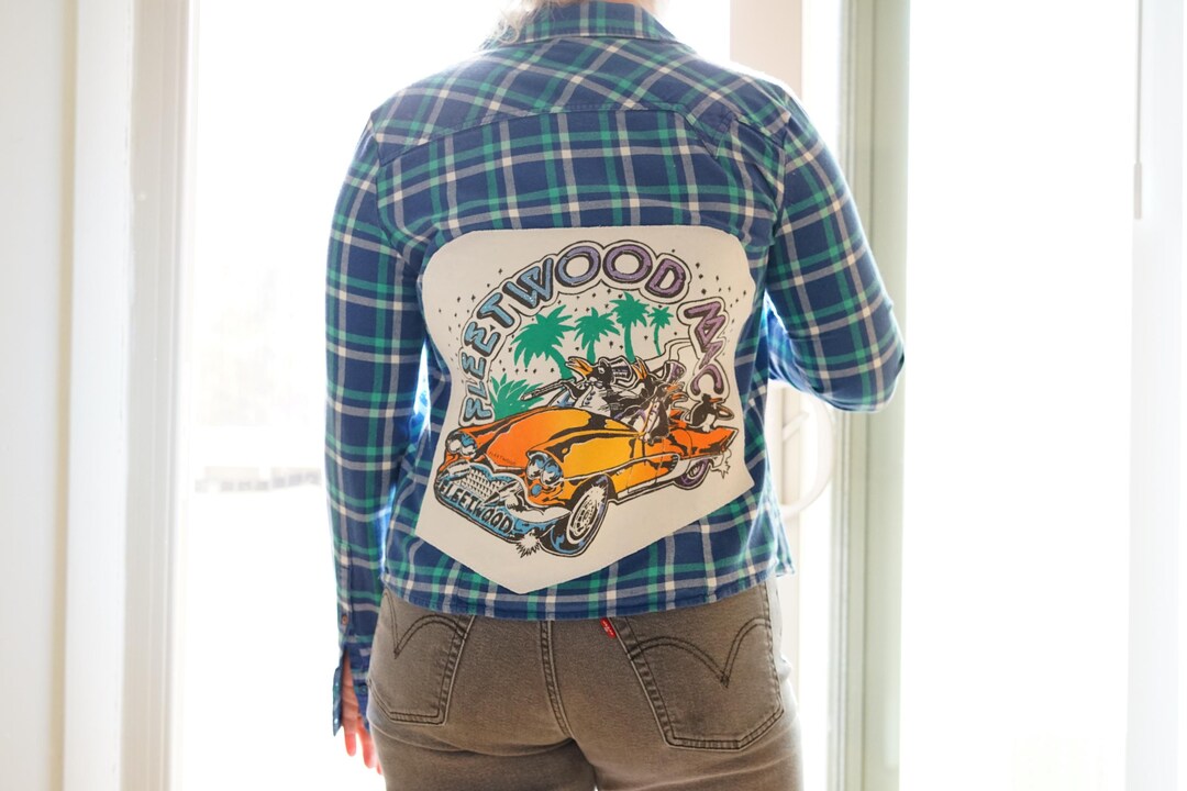 Fleetwood Mac Patch Flannel Shirt - Custom Upcycled Flannel Patch Shirt ...