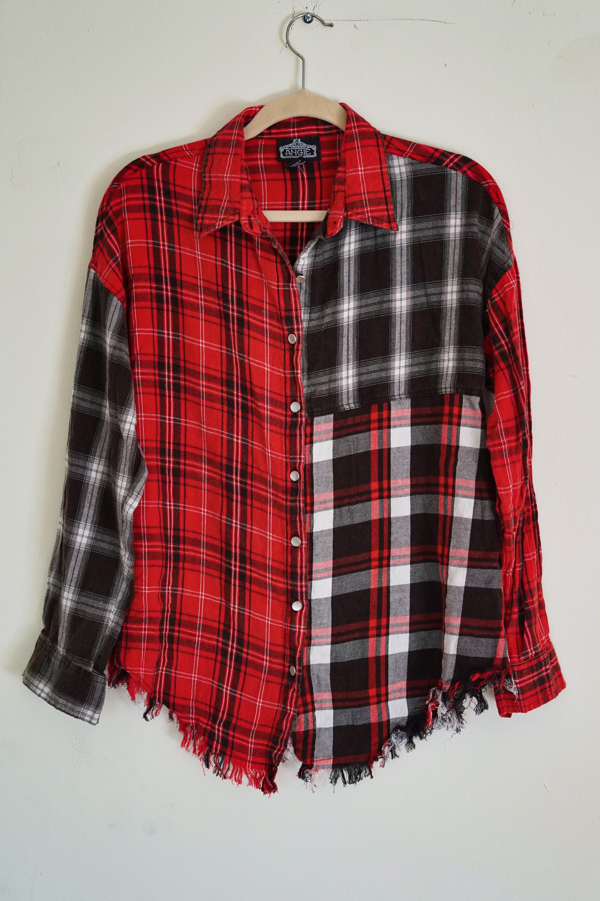 Rolling Stones Custom Back Patch Flannel Shirt - Distressed Band Patch ...